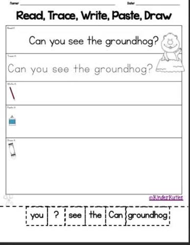 NO PREP | Read | Trace | Write| Paste | Draw | Sight Word Worksheets ...