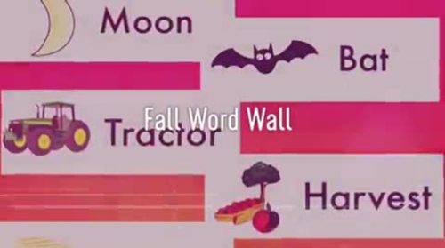 Autumn or Fall Word Wall Words with Halloween Vocabulary by HappyEdugator