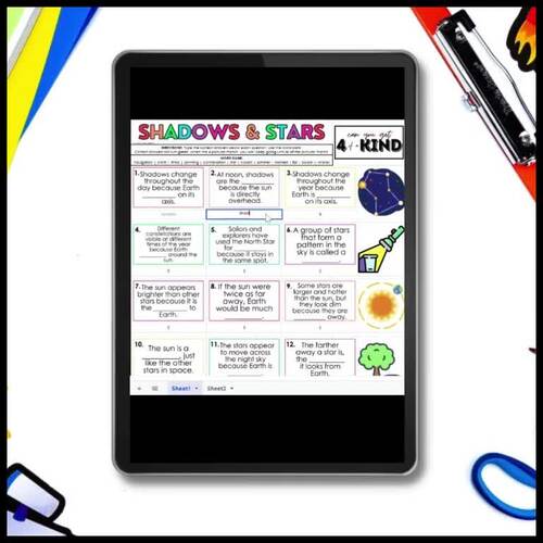 Shadows & Star Brightness Activity - 5th NGSS Patterns in the Sky ...