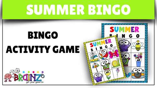 Summer BINGO Game End of Year 30 Different Bingo Cards Summer Beach Fun