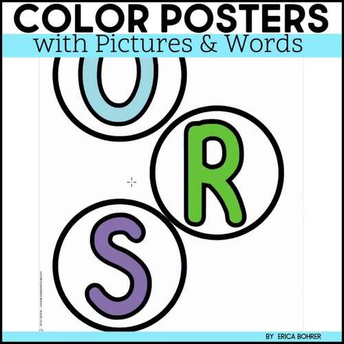 Color Posters: Color Word Posters with Pictures and Words | Color Word ...