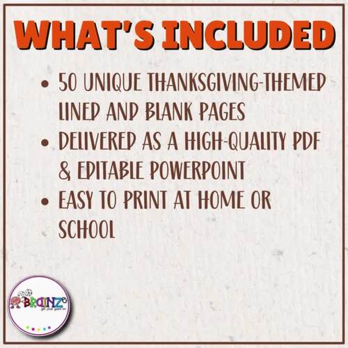 Thanksgiving Writing Paper | Creative Writing Stationery Pack by BRAINZe