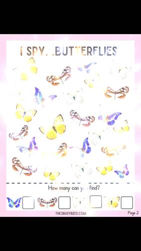 Butterfly I Spy Game // Printable I Spy Game by The 3 Busy Bees