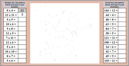 Mystery Digital Pixel Art NO PREP - Koala Multiplication and Division to 12
