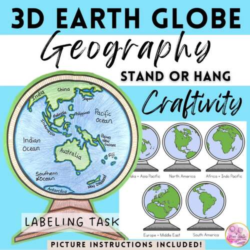 3D Earth Geography Globe | Craft Activity | Standing or Hanging ...