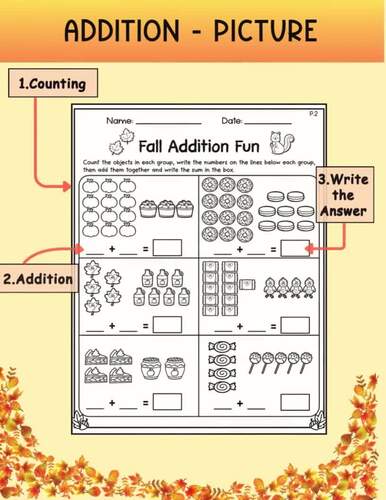 Fall Math Worksheets Addition and Subtraction Within 20 | 1st Grade