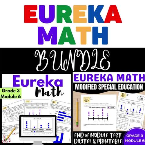 Special Ed EngageNY {Eureka} Math Gr 3 Module 6 Review & Modified Test ...