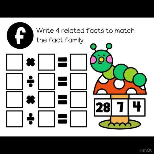 Multiplication + Division Fact Families Task Cards for 3rd Grade