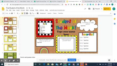 Student of the Week Digital Displays by Gina Hickerson | TPT