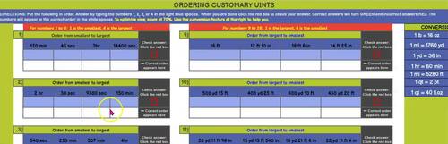 Order Customary Units Digital Google Sheetsᵀᴹ and Print Activity