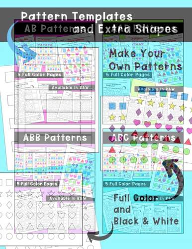 Math Shapes-Finish The Pattern Sequence-Worksheets for PreK and ...