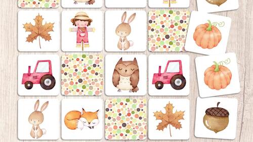 Fall Preschool Activity Bundle, Autumn Early Learning Pack, Pre-K Games