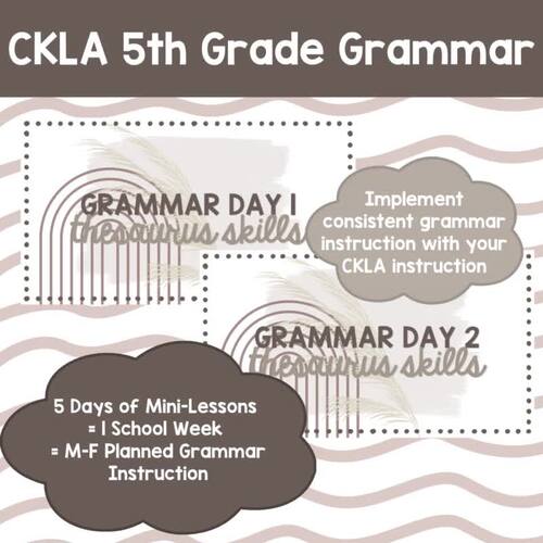 5th Grade CKLA Grammar: 3.2 Thesaurus Skills | Mini-Lesson & Activities