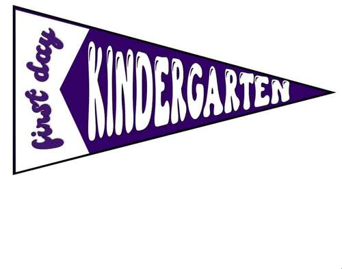 Purple and White Retro First Day of School Spirit Flags by itsmrsrenner