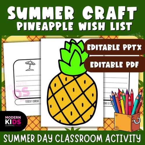 Summer Craft Summer Pineapple List End of the Year Kindergarten Activities