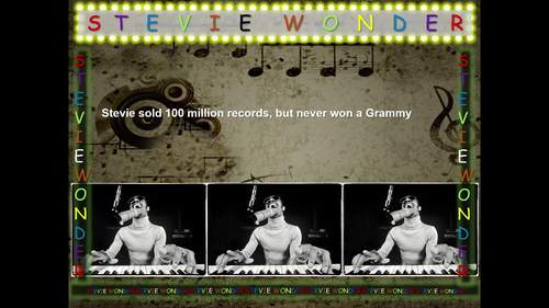 Stevie Wonder: 25 slides with text, hyperlinks, primary sources, & handouts