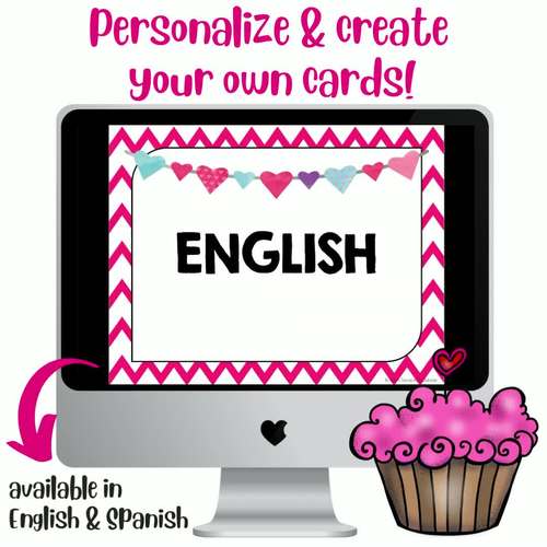 Valentines Day Thank You Cards for Students Editable English Spanish ...