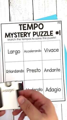 Music Tempo Mystery Puzzles Elementary Music Centers Sub Plans Activities