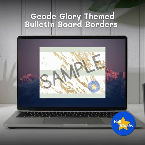 Geode Glory Themed Bulletin Board Borders, Gold Marble Printable Poster ...