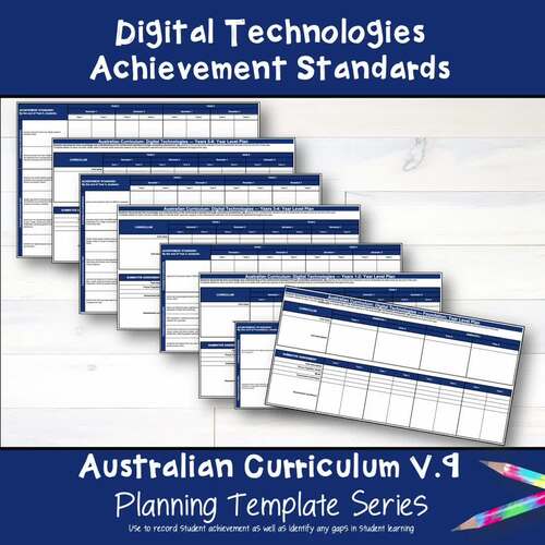 V9 Australian Curriculum TECHNOLOGIES ACHIEVEMENT STANDARDS Bundle Pack ...