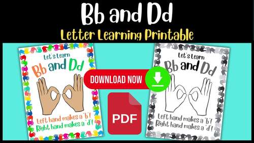 Bb and Dd Anchor Chart; Letter Learning, Preschool, Elementary ...