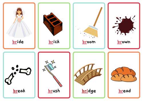 R-Blends Flashcards Bundle BR,CR,DR,FR,GR,PR,TR by Teenay Gee Crafts