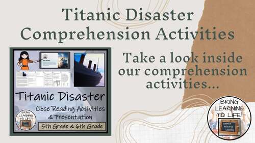 Titanic Close Reading Comprehension Activities | 5th Grade & 6th Grade