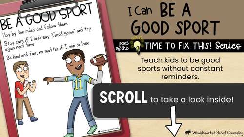 Be a Good Sport Social Skills Story & SEL Activities | Fun ...