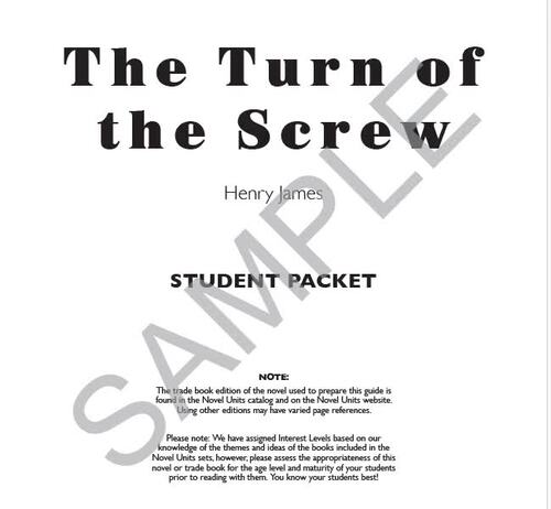 The Turn of the Screw Novel Units® Student Packet Novel Study | TPT