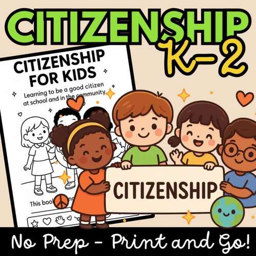 Citizenship Kindergarten Worksheets Activities: Printable SEL Community ...