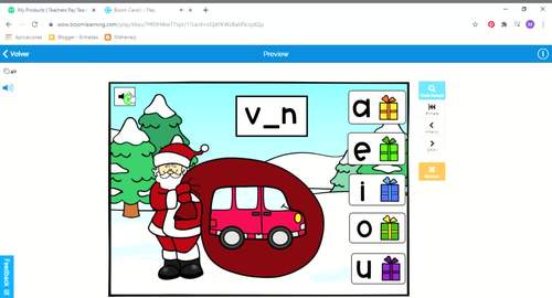 BOOM CARDS CHRISTMAS: Read&Spell CVC Words- Spelling Distance Learning