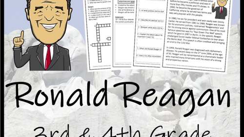 Ronald Reagan Close Reading Comprehension Activity | 3rd Grade & 4th Grade