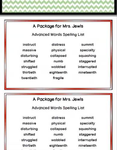 Journeys 5th Grade Unit 1 Lessons 1-5 Advanced Spelling Words Lists