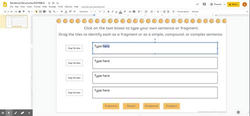 Sentence Structure Drag & Drop Slides Mini Bundle by Resetting Success