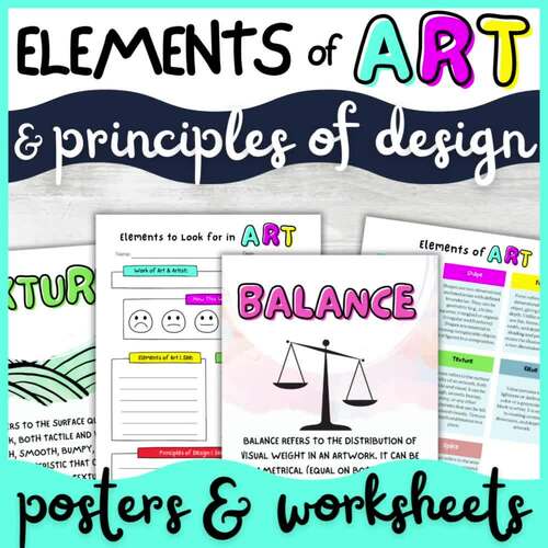 Elements of Art and Principles of Design Posters and Worksheets | Art Decor