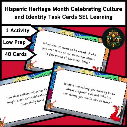 Hispanic Heritage Month Celebrating Culture and Identity Task Cards SEL ...