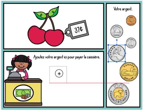 FRENCH Interactive Money Activities Grade 1 by Fun in French Immersion