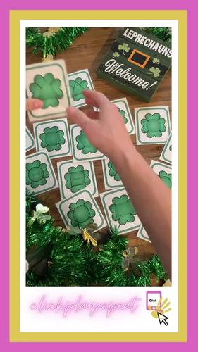 St. Patrick's Day Shamrock shapes matching by learnplayrepeat | TPT