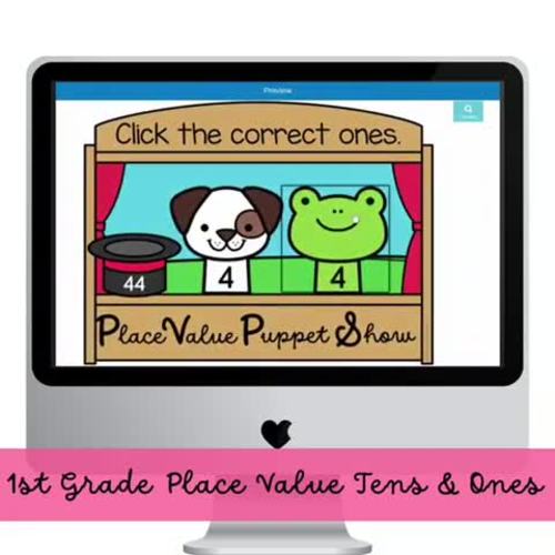 First Grade Math Centers Place Value Tens and Ones Boom Cards™ | TpT