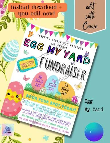 EDITABLE, Easter Egg My Yard Fundraiser, School PTO PTA, Social Media ...