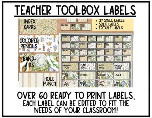 Farmhouse Classroom Decor Rustic Editable Bulletin Board, Labels ...