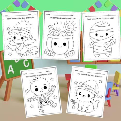 Halloween Dot to Dot 1-20, Connect the Dot Activities, Number, Fine ...