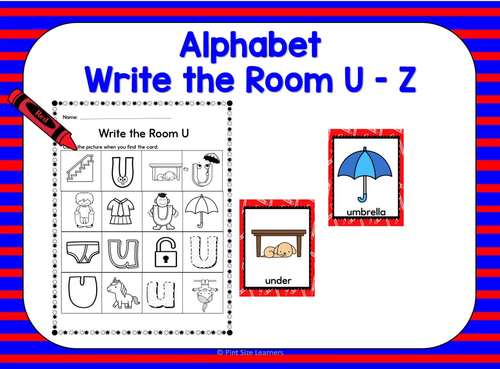 Alphabet Write the Room Center | U - Z by Pint Size Learners | TpT