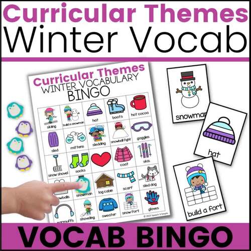 WINTER Vocabulary Bingo for Speech Therapy | Curricular Themes | TPT