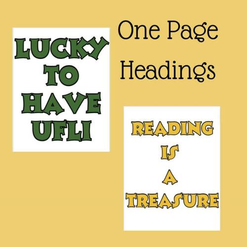 St. Patrick's Day Bulletin Board- Lucky to Have UFLI/Reading is a Treasure