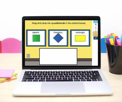 Classifying and Sorting Quadrilaterals - 2D Shapes Attributes Boom Cards