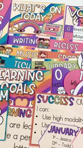 Retro Classroom Decor Bundle by Tales From Miss D | TPT