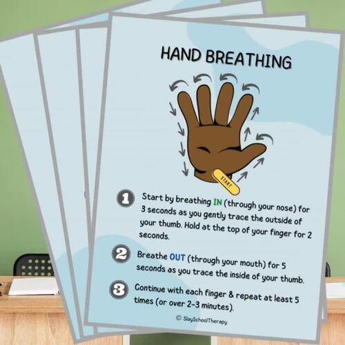 4 Calming Corner Mindful Breathing Posters, Emotion Regulation, Coping ...