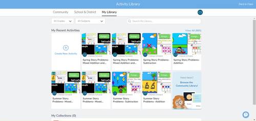 Seesaw Addition and Subtraction Story Problems within 10- Spring themed