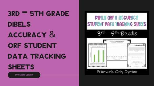 DIBELS Student Data Tracking ORF/Accuracy Bundle: 3rd -5th Grade Printable
